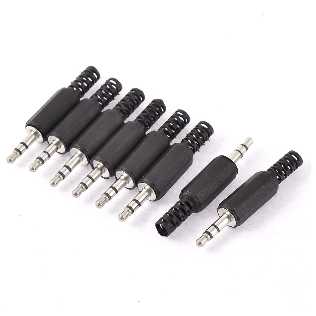 8pcs Plastic Head 3.5mm Male Stereo Jack Plug Audio Cable Adapter for ...