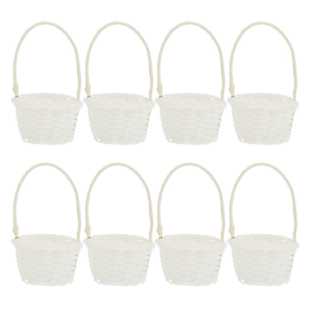 8pcs Plastic Rattan Baskets with Pastoral Style for Small Flower and ...