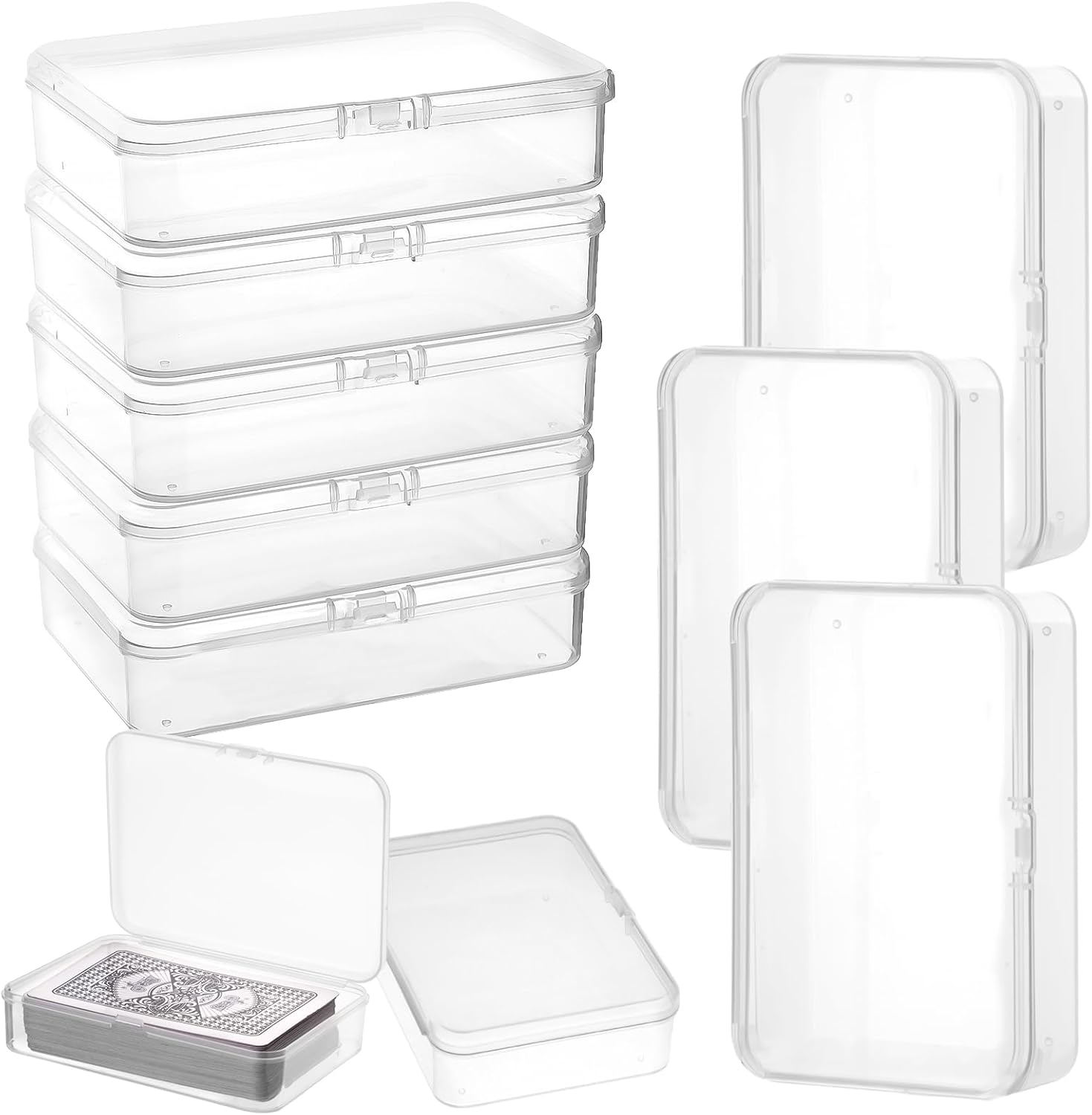 8pcs Playing Card Case, Clear Playing Card Box, Plastic Card Storage ...