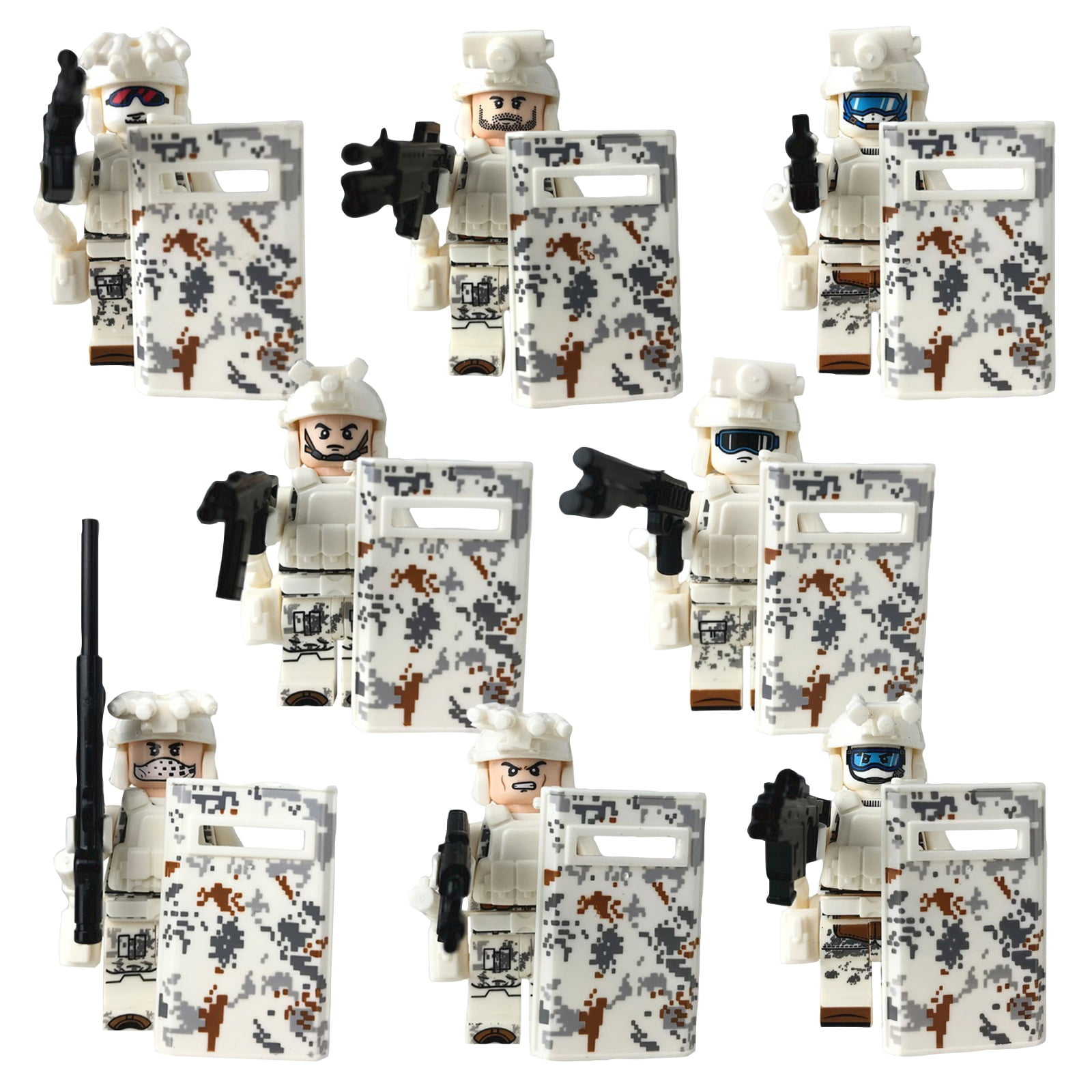 8pcs Police Figure, 2"Police Building Blocks, Police Toy Building Sets ...