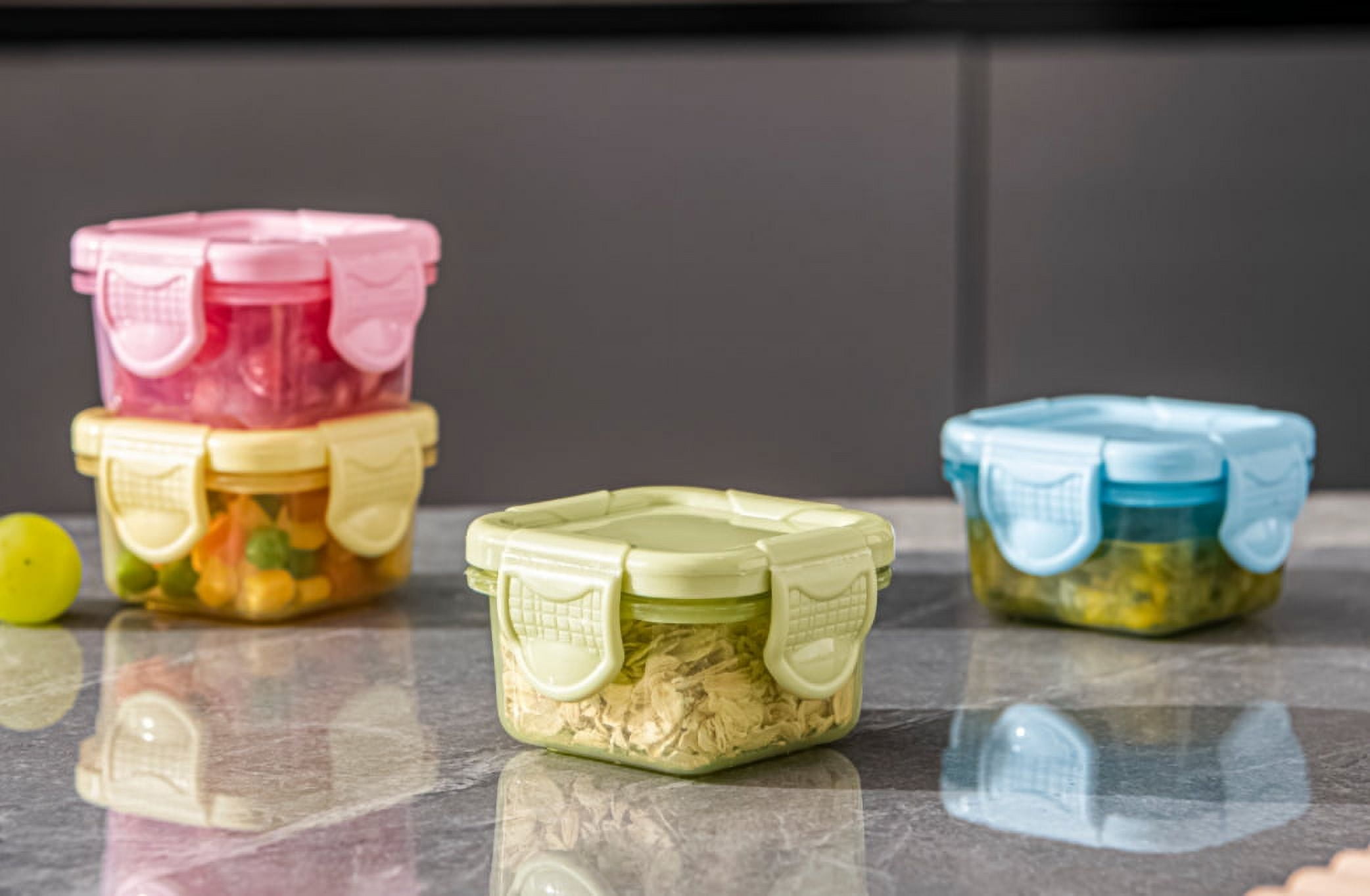 8pcs Portable Condiment Cups Boxes with Lid Dressing Container Leak ...