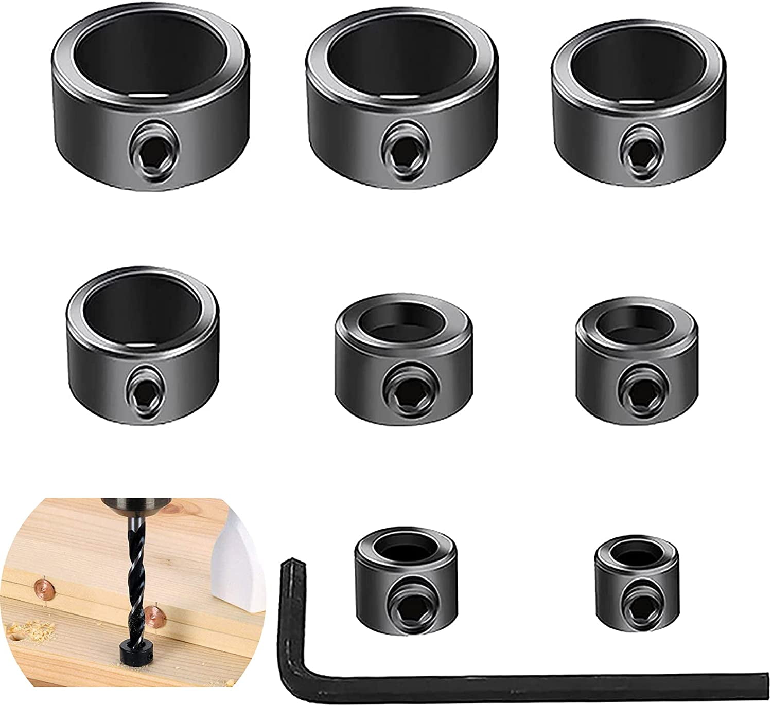 8pcs Positioner Collars, SL.GT, Depth Stop Positioner Ring, Depth Stop ...