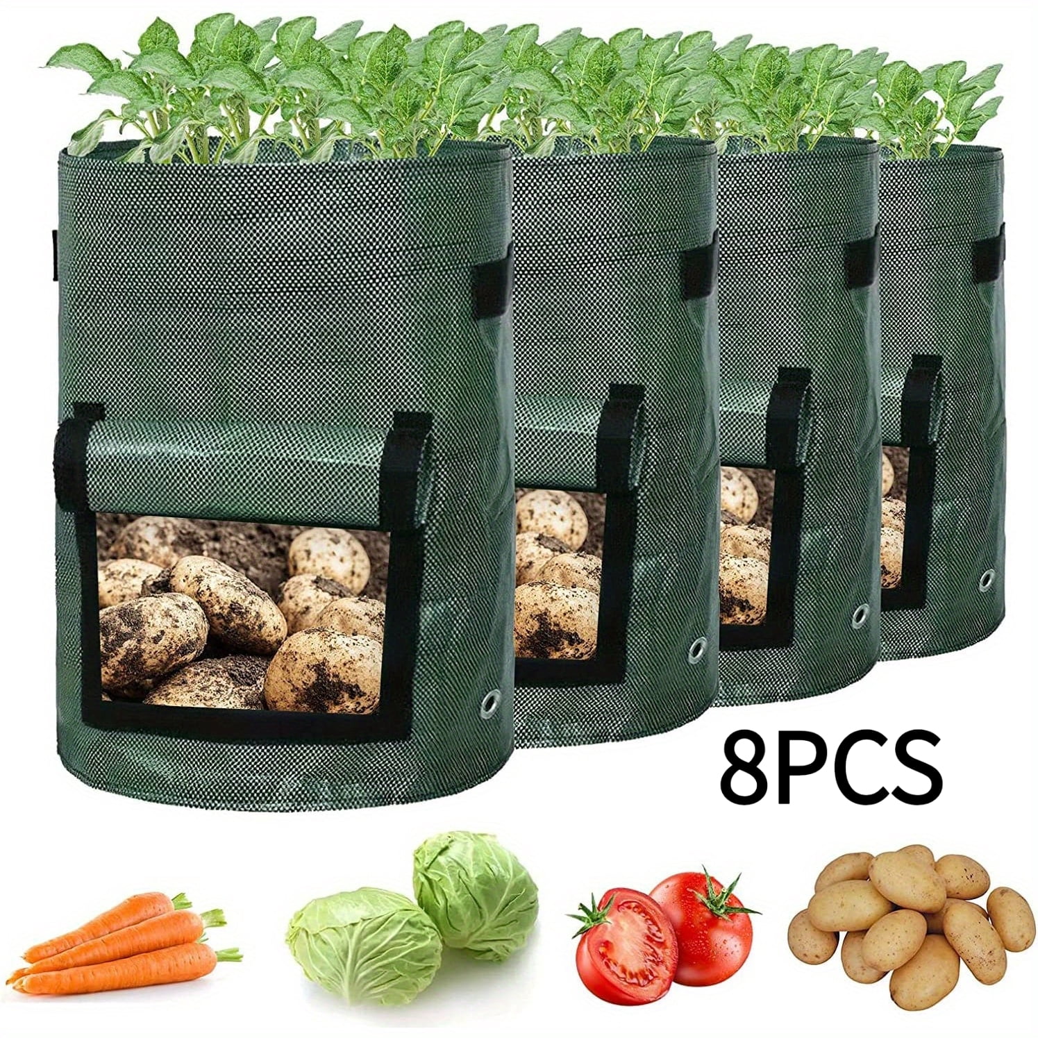 8pcs Potato Grow Bags, Potato Planters with Flap And Handles ...