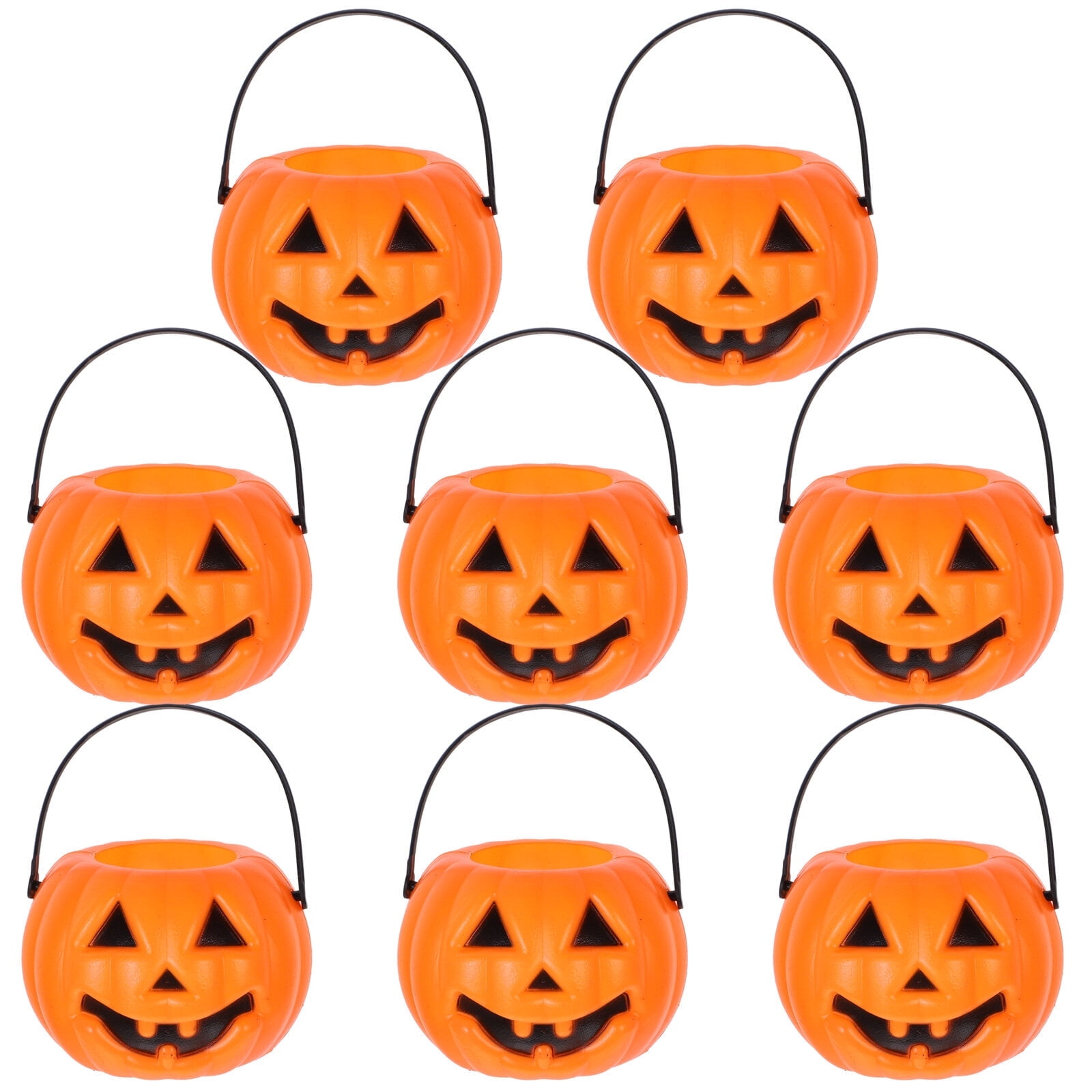 8pcs Pumpkin Candy Bucket, Plastic Pumpkin Candy Bucket Children ...