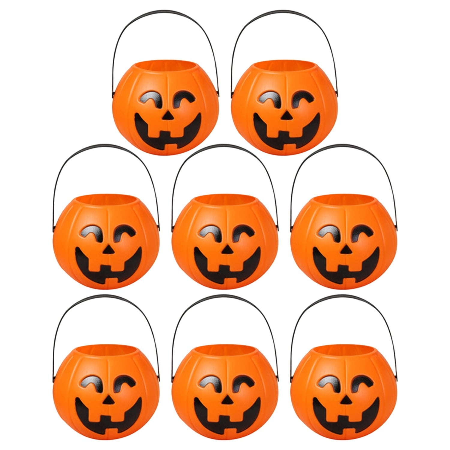 8pcs Pumpkin Candy Bucket, Pumpkin Candy Bucket Children Trick or Treat ...