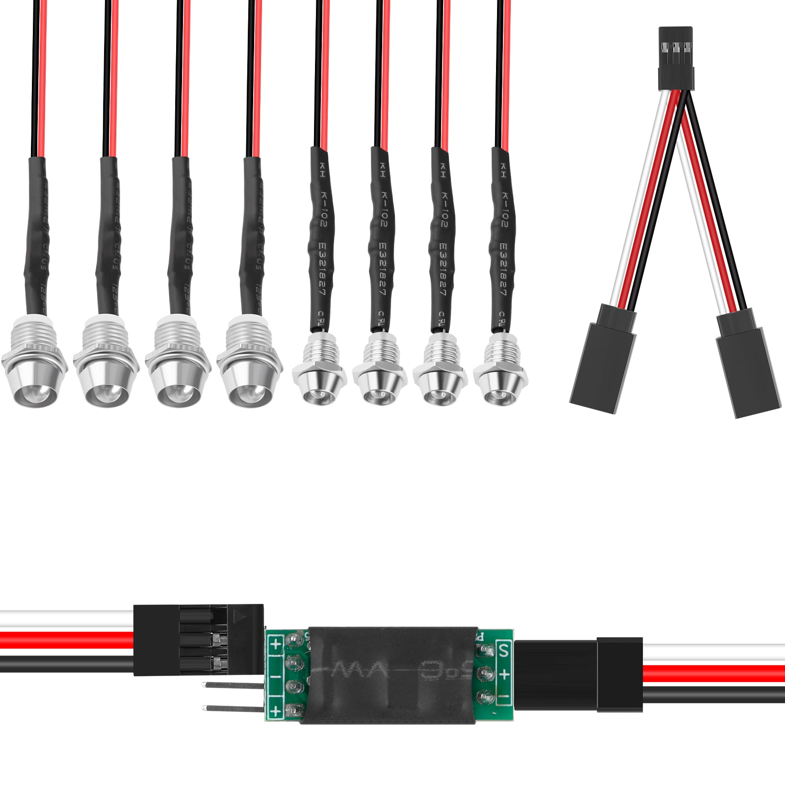 8pcs RC LED Light Headlights Taillight with Remote Electronic AUX ...