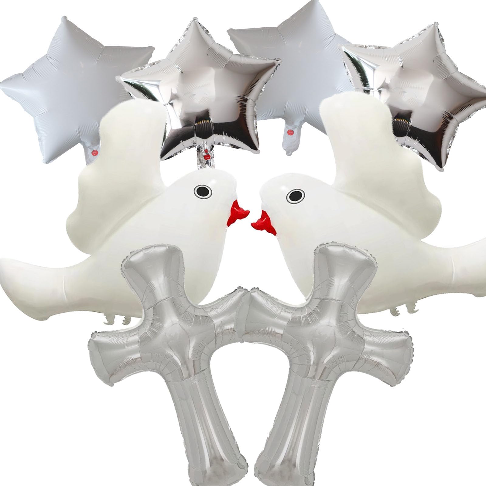 8pcs Religious Balloons Party DHF10 Decoration Silver Cross Balloon ...