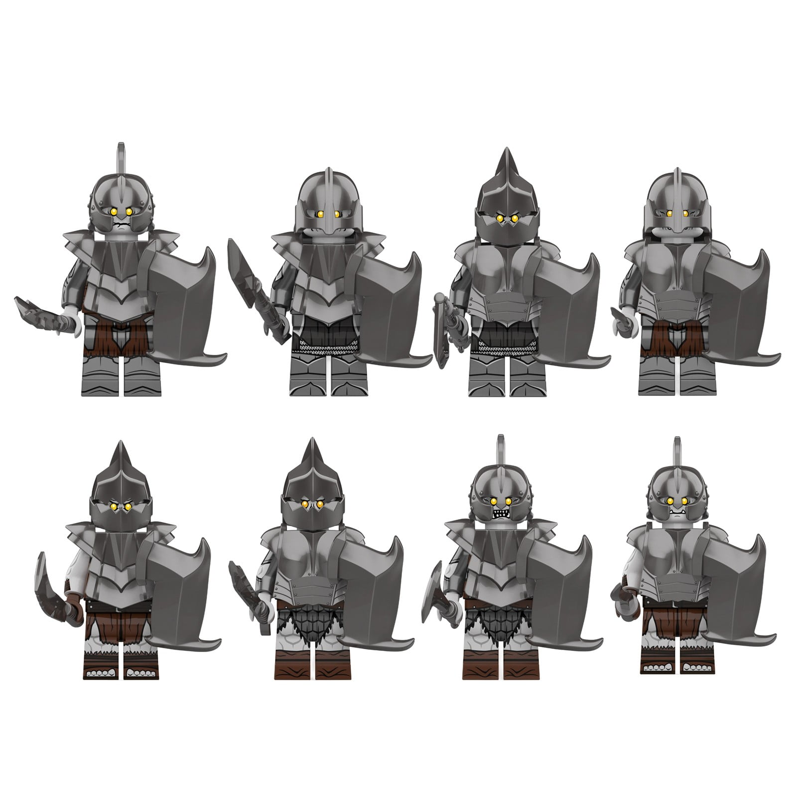 8pcs Roman Commander Minifigure - Orc Soldier Figure,2" Tall Mini Roman ...