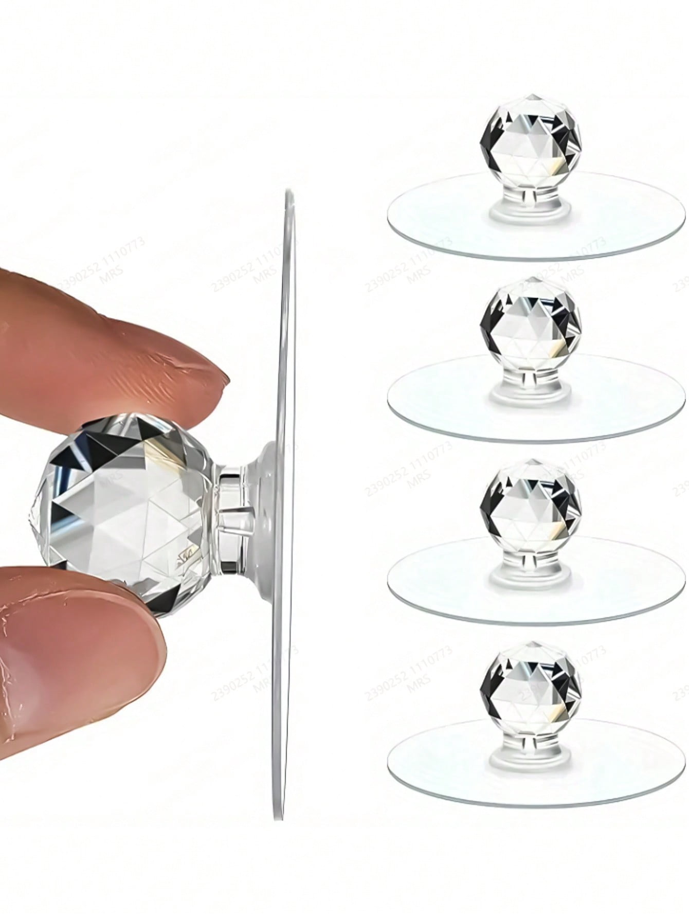 8pcs Round Self-Adhesive Suction Cup Handles - No Drilling Cabinet and ...
