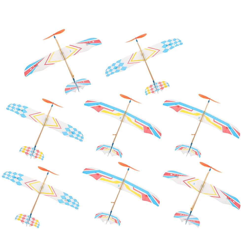 8pcs Rubber Band Glider Plane Model Outdoor Small Plane Toy Reusable ...
