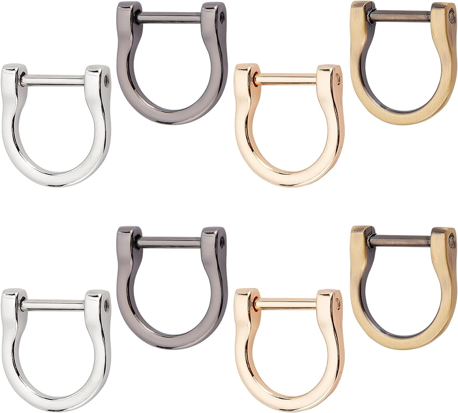 8pcs Screw in D-Rings 4 Colors D-Rings with Closing Screws Key Holder ...