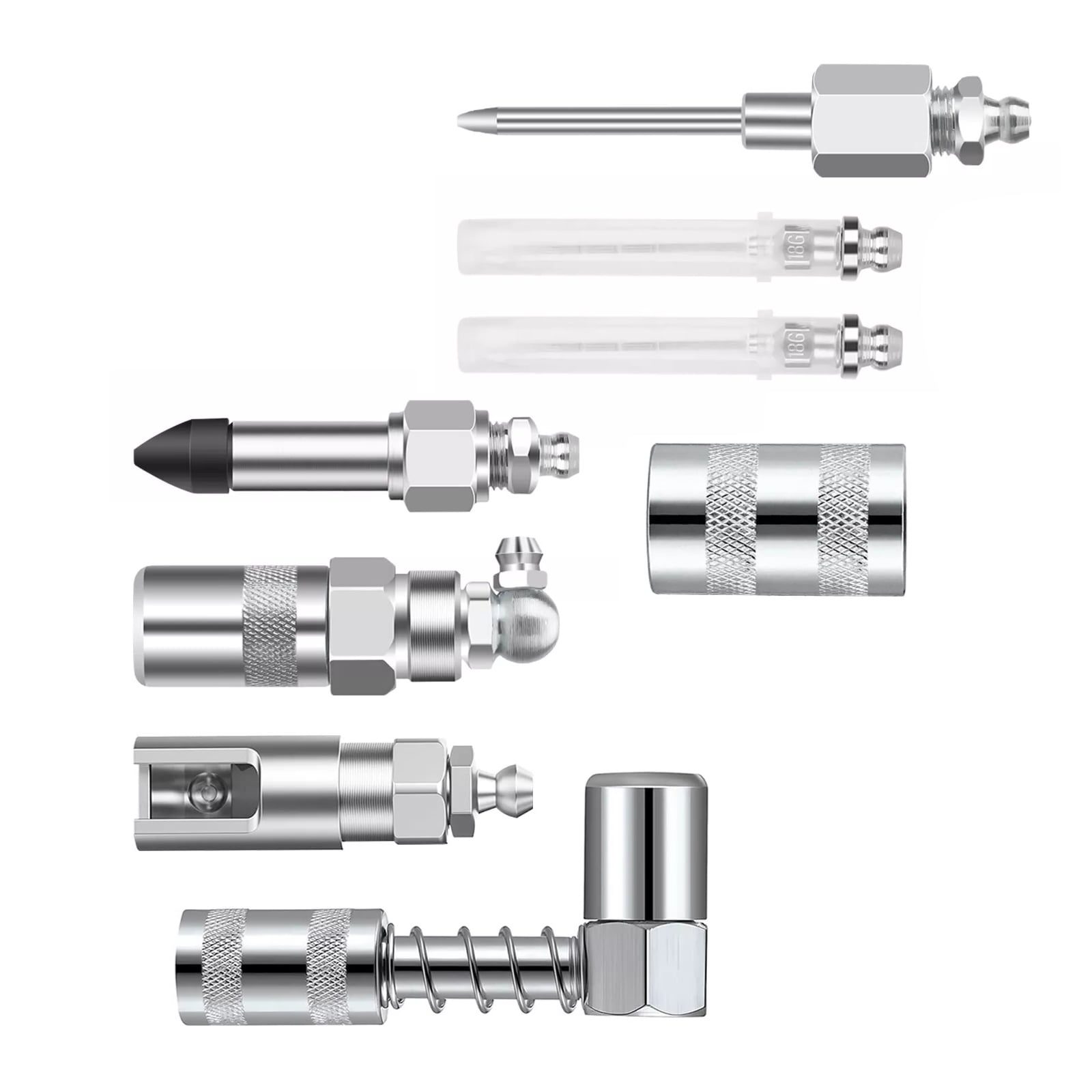 8pcs/Set Grease Gun Injector Needle Dispenser Nozzle 90 Degree Coupler ...