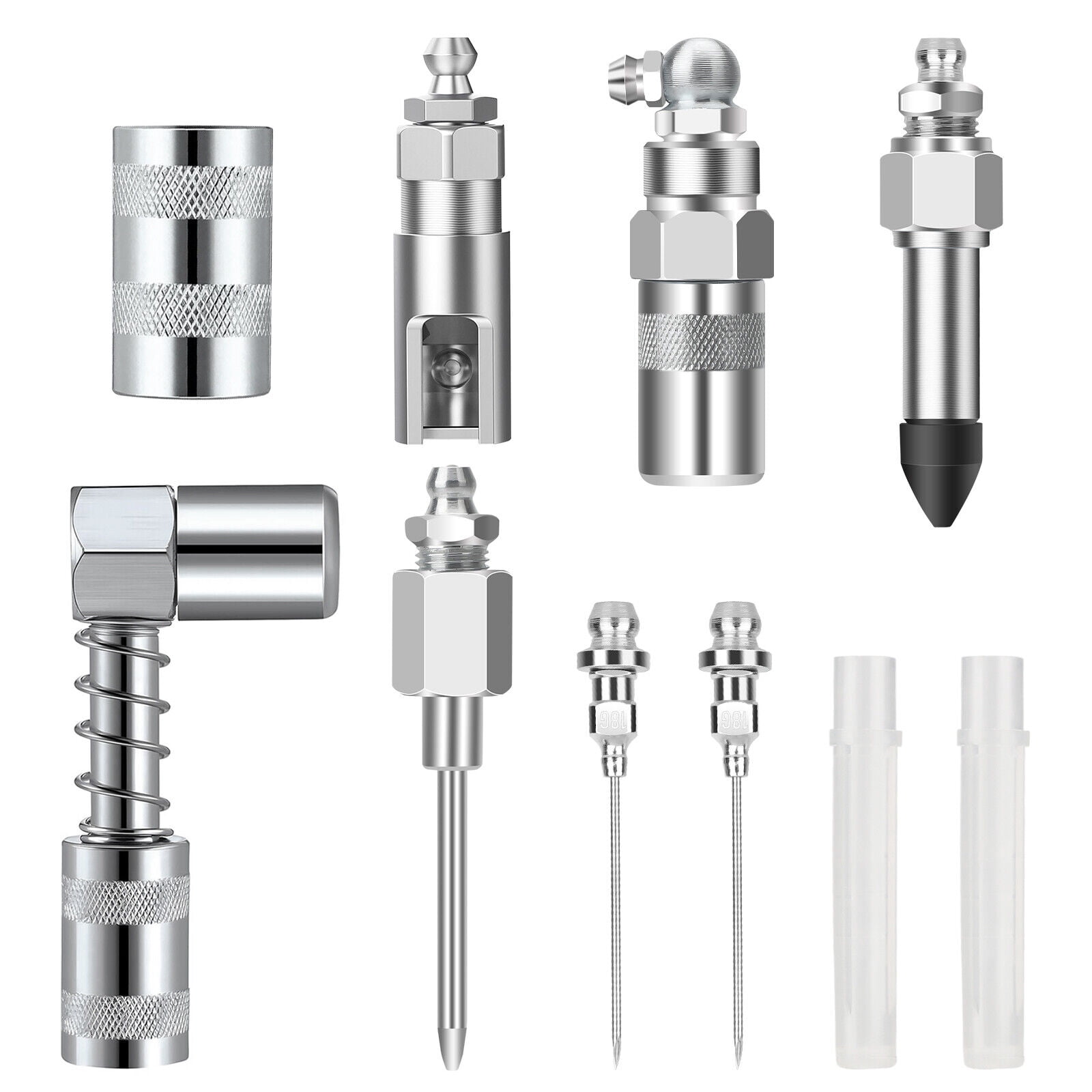 8pcs/Set Grease Gun Injector Needle Dispenser Nozzle 90 Degree Coupler ...