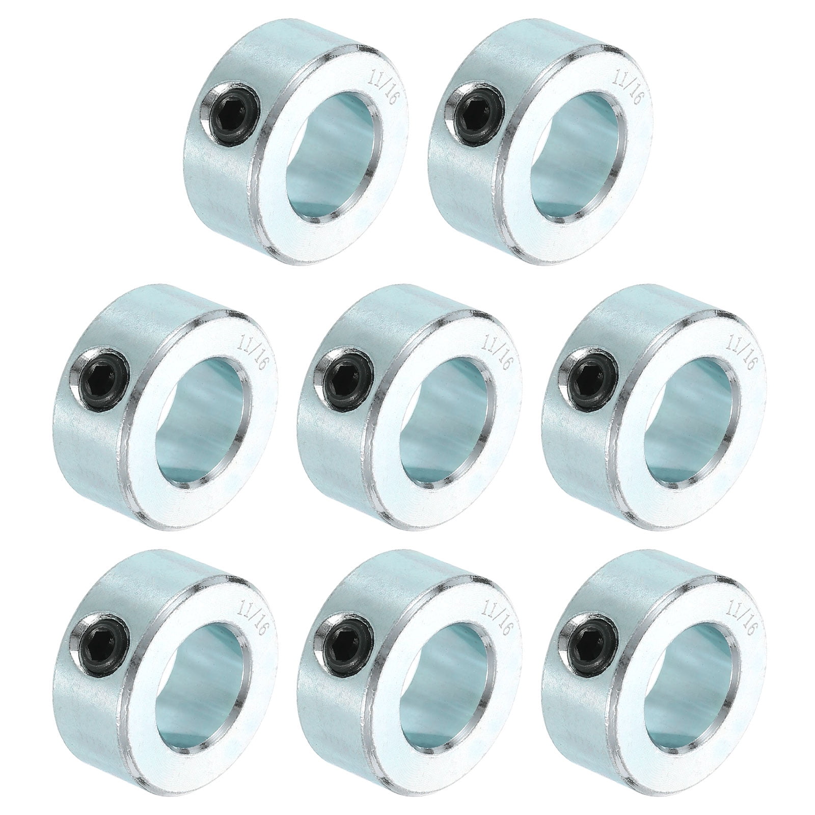 8pcs Set Screw Collars 11/16" Bore Carbon Steel Shaft Collars, 1-1/4 ...