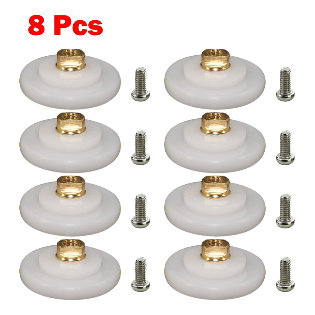8pcs Shower Door Rollers Wheels Grooved 26mm Diameter Glass Sliding ...