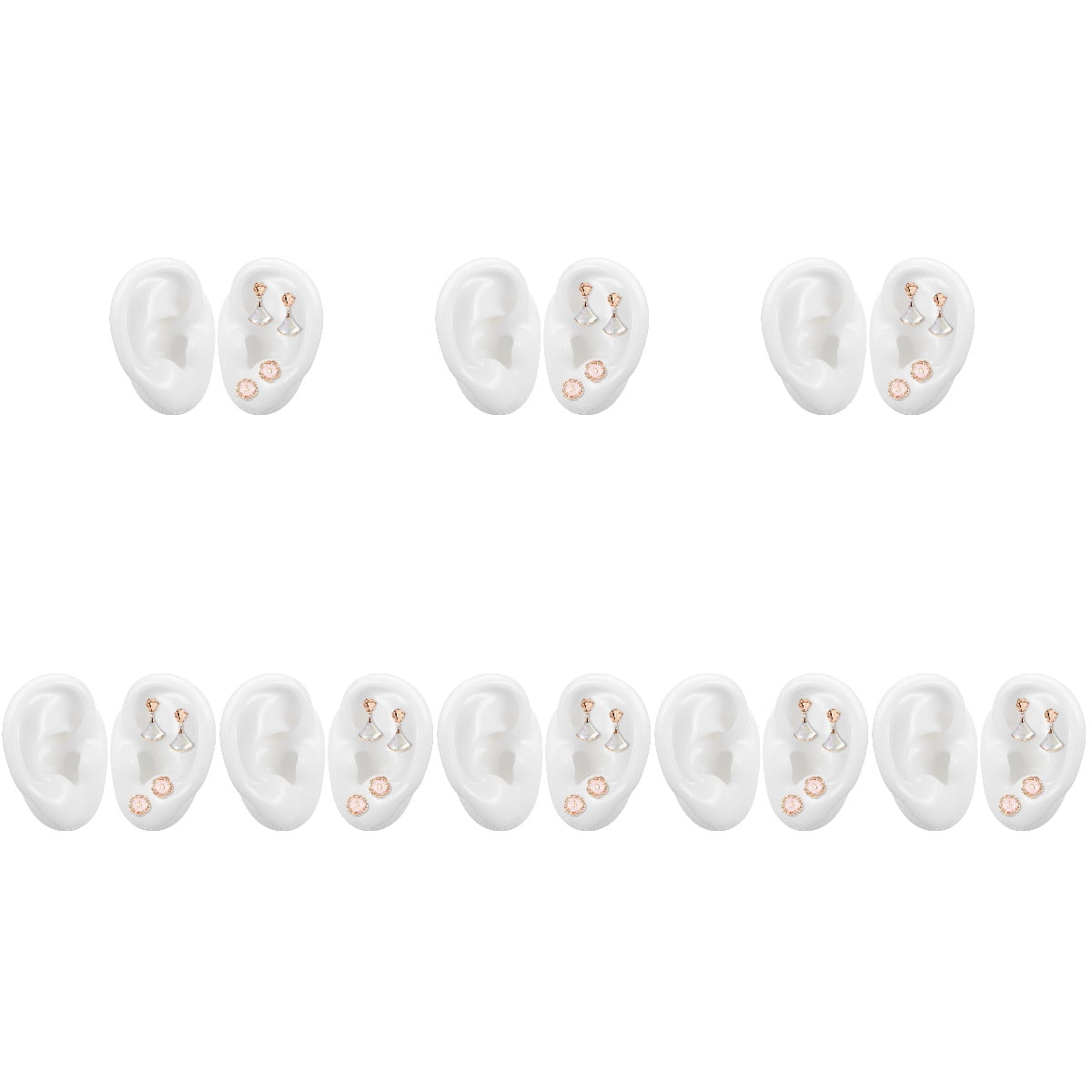 8pcs Silicone Ear Model, 2pcs Simulation Human Ear Ear Display Sample ...