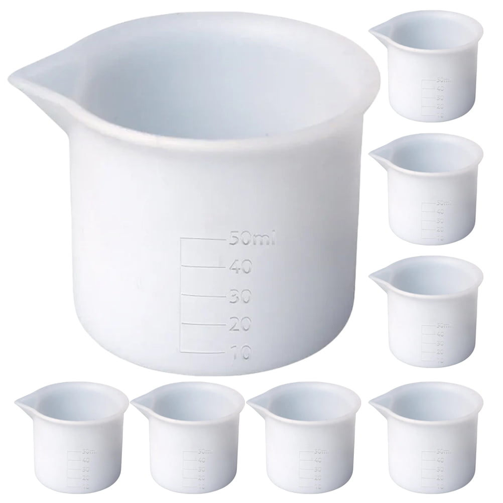 Worgeous 8pcs Silicone Measuring Cups Set Epoxy Mixing Holders with ...