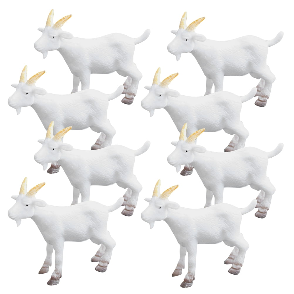 8pcs Simulated Goat Figurines Small Goat Statues Fake Goat Modeling ...