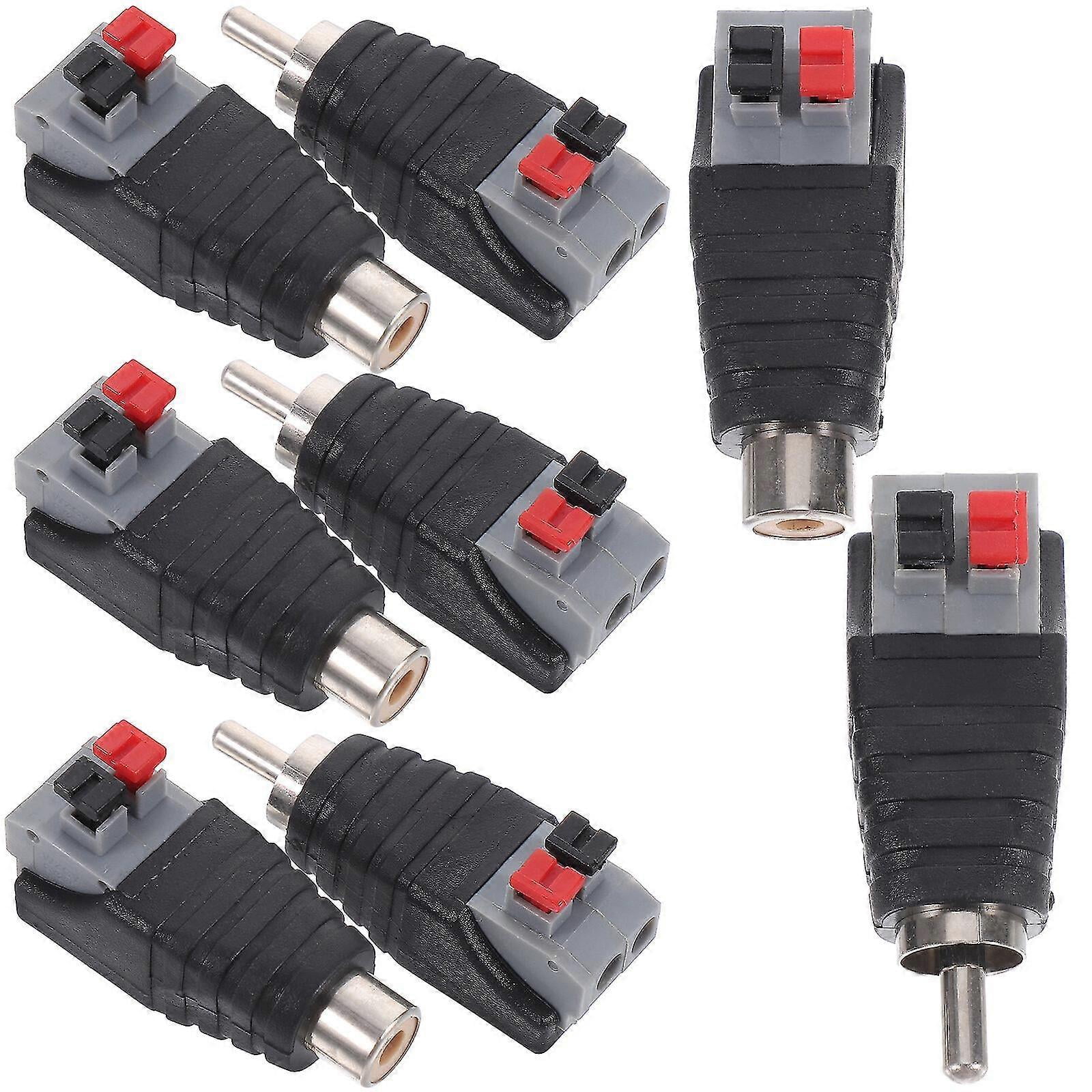 8pcs Speaker Wire To Rca Adapter Rca Connector Plug Wire To Wire ...