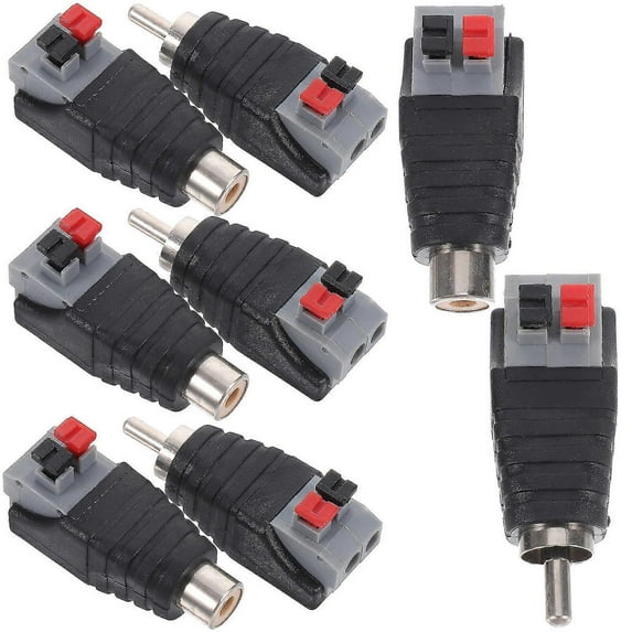 8pcs Speaker Wire To Rca Adapter Rca Connector Plug Wire To Wire ...