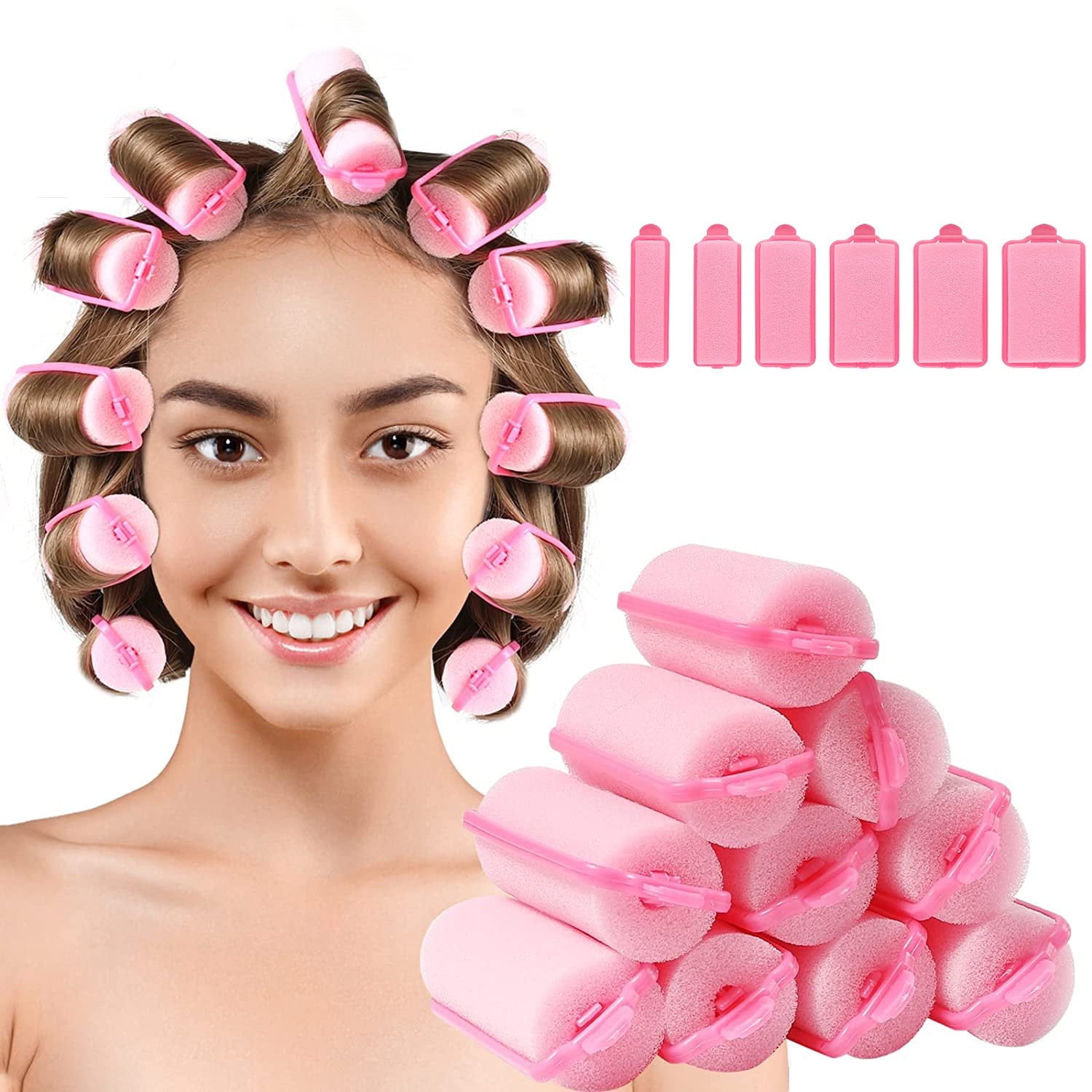 8pcs Sponge Hair Rollers, Foam Hair Roller Sleeping Hair Curlers ...