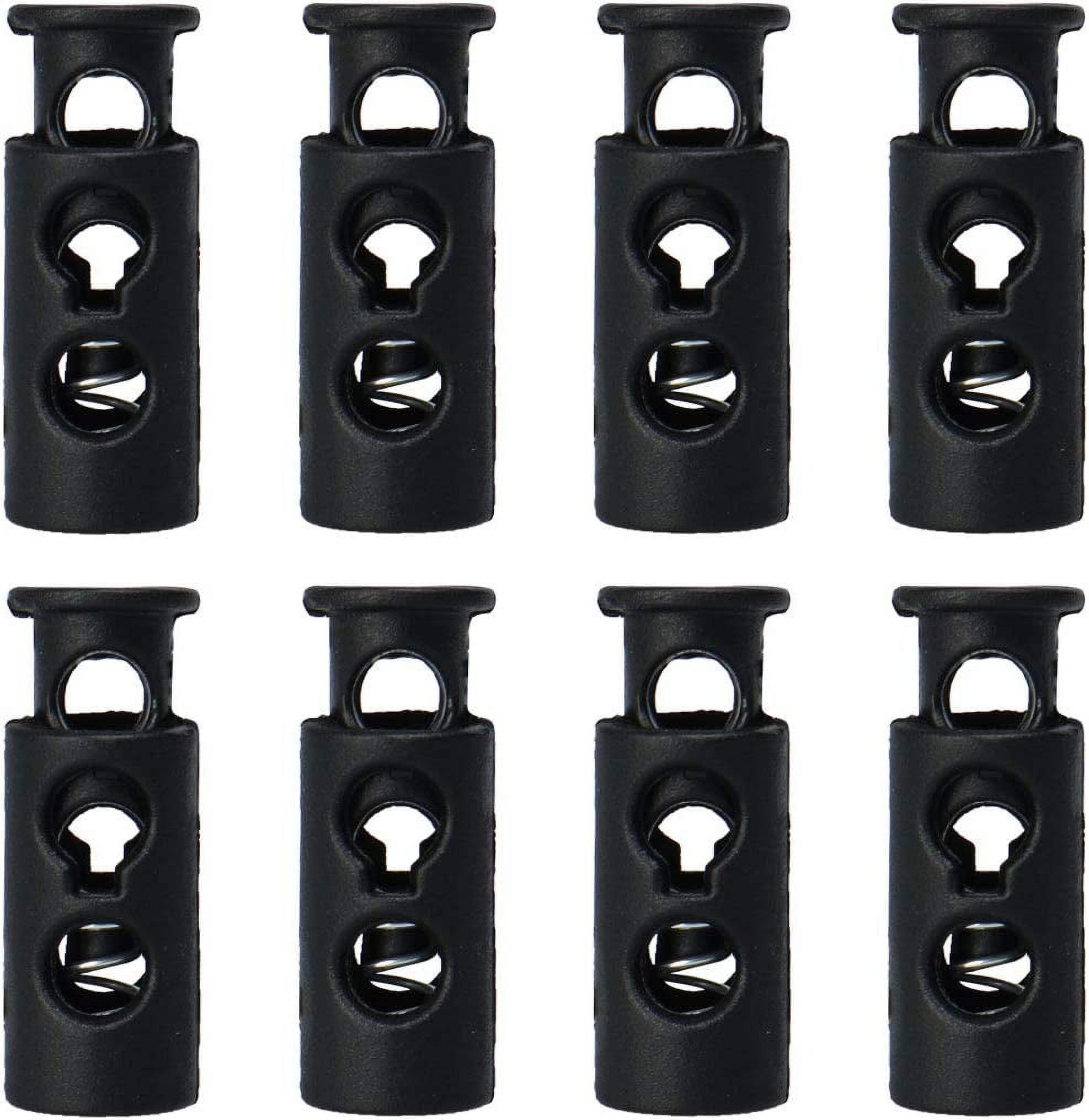 8pcs Spring Cord Locks Plastic End Stopper Dual Holes Toggle Fastener ...