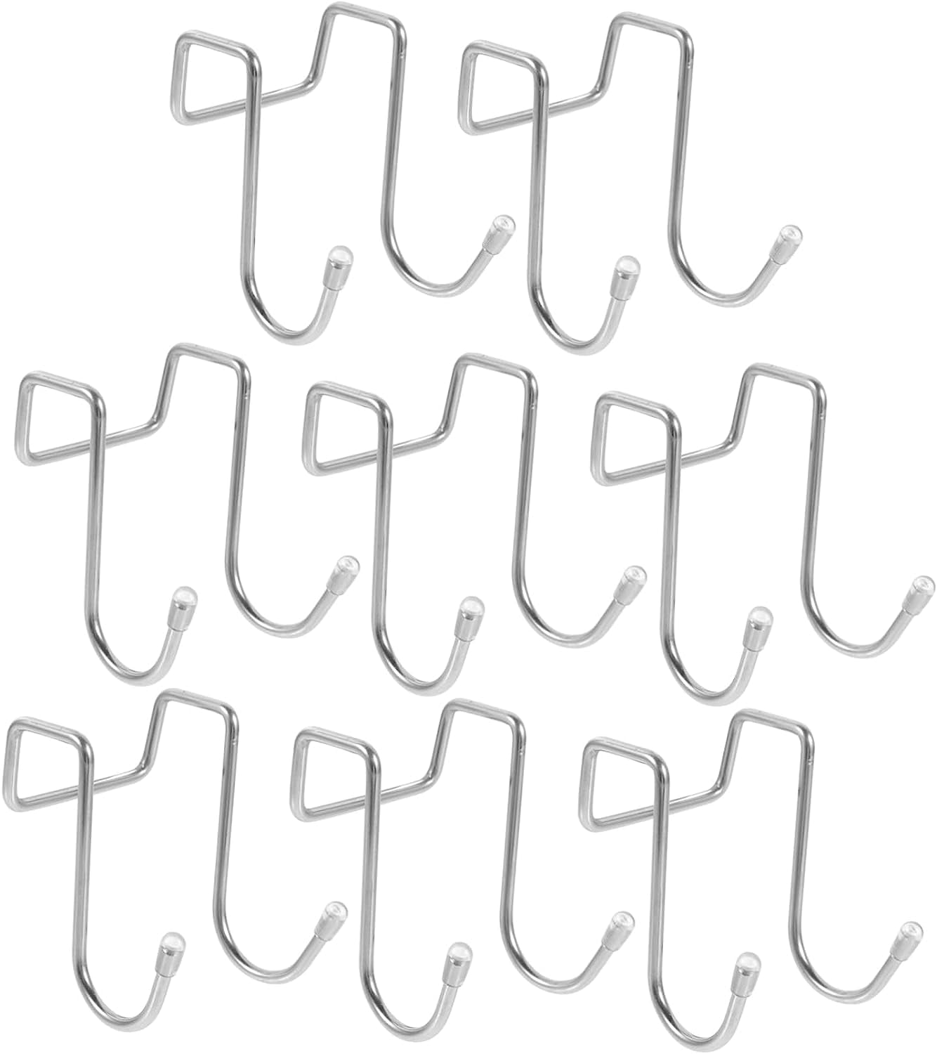 8pcs Stainless Steel Hooks Cabinet Hooks Metal Clothes Rack Over Door ...