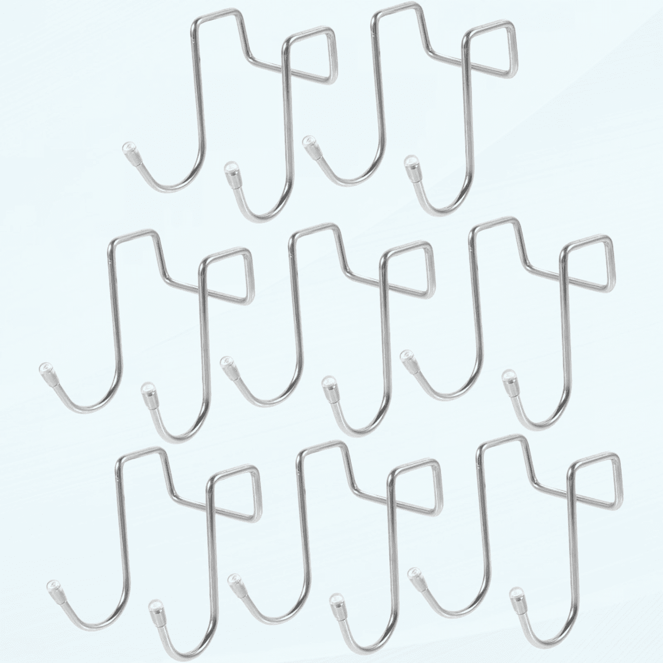 8pcs Stainless Steel Hooks Cabinet Hooks Metal Clothes Rack Over Door ...