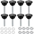 8pcs Star Clamping Knobs with Nuts Washers, M8 x 40mm Metric Zinc ...