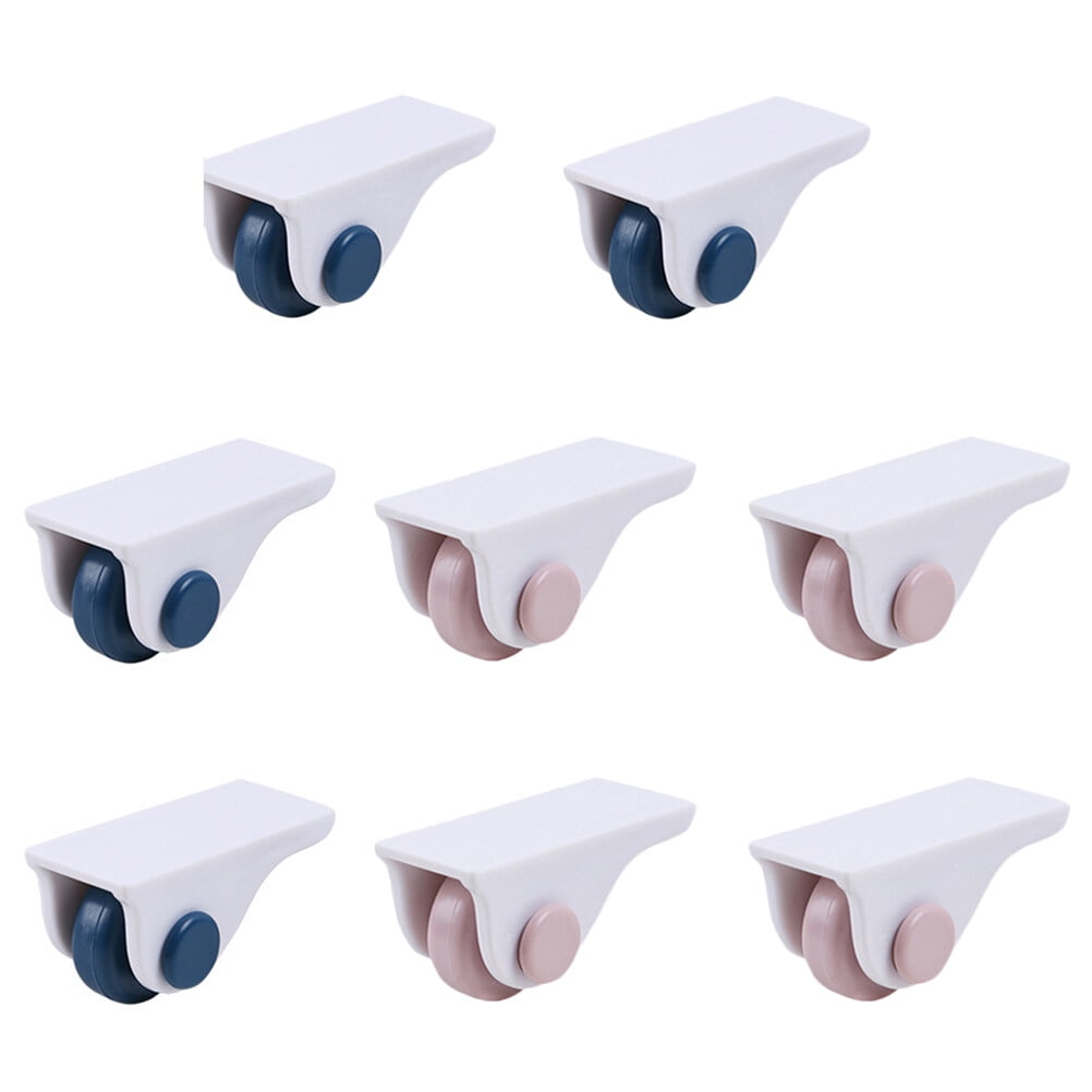 8pcs Storage Box Pulley Self-adhesive Wheels Furniture Trash Can Swivel ...