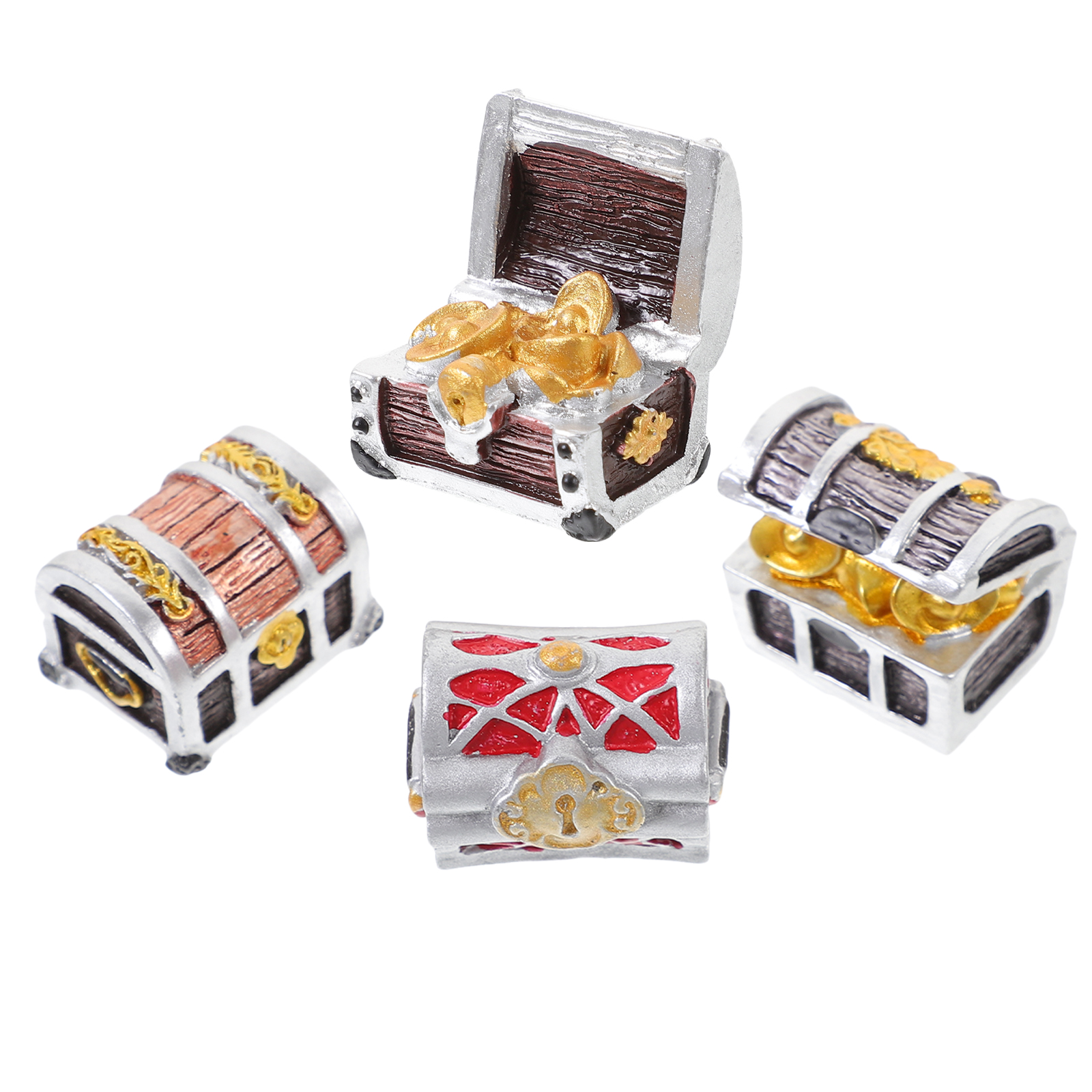 8pcs Tiny Treasure Chest Decorations Miniature Pirate Treasure Chest Statues - Walmart.com