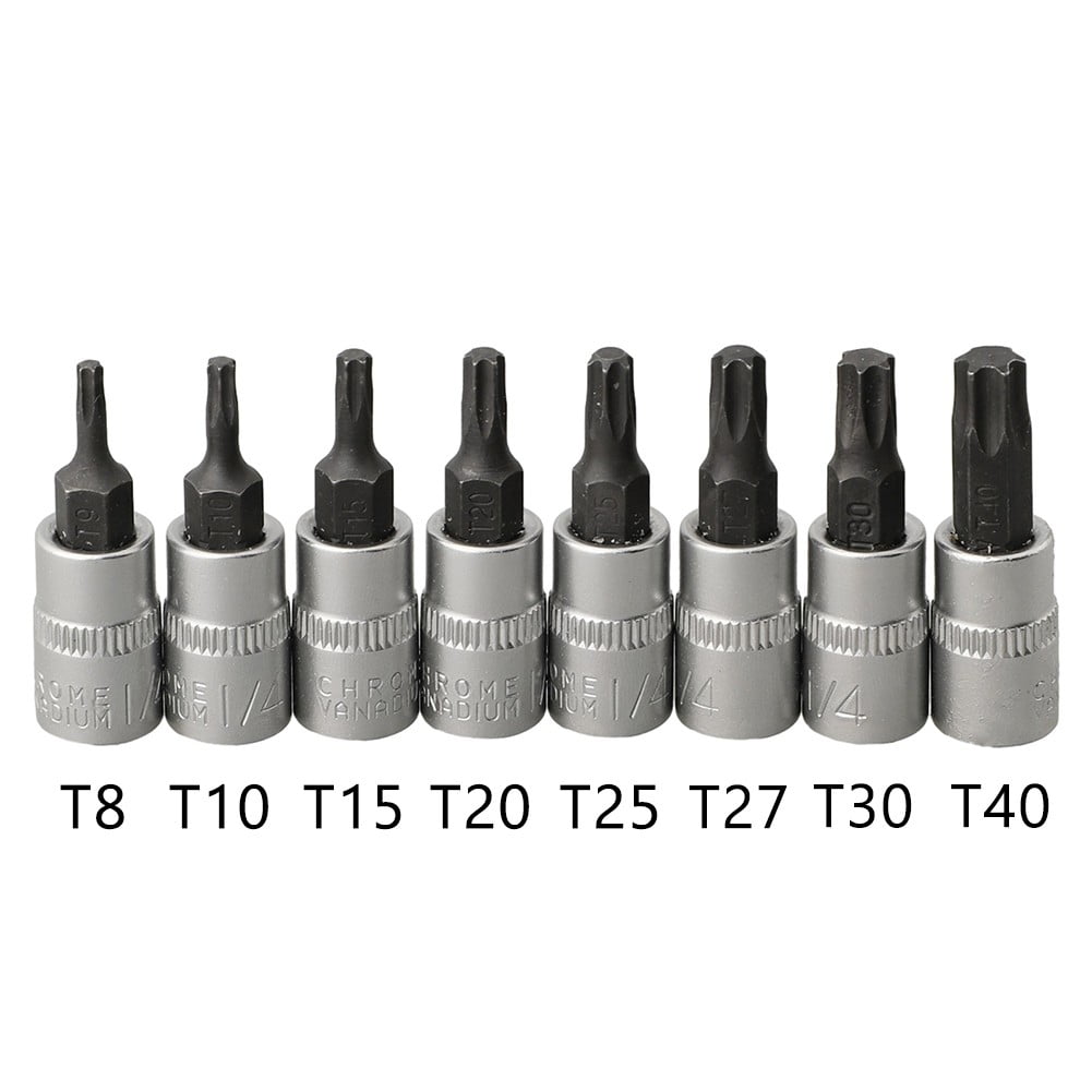 8pcs Torx Bit Sockets Set 1/4 Inch Driver Star Bit T8 -T40 Driver Bits ...