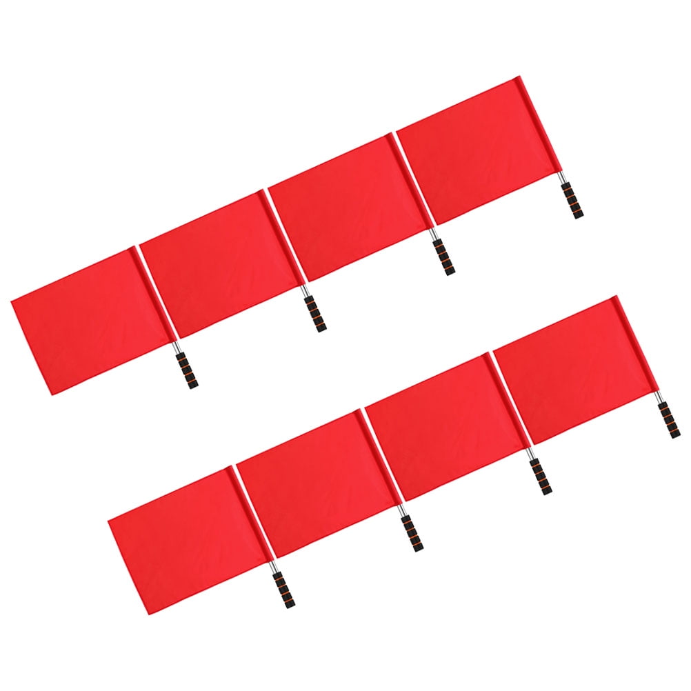 8pcs Track and Field Starting Flag Set Referee Flag Stainless Flag Red ...