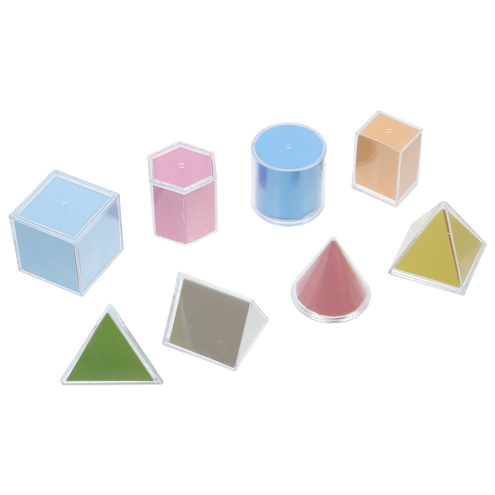 8pcs Translucent Light Table Toys 3D Shapes For Teaching Geometric ...