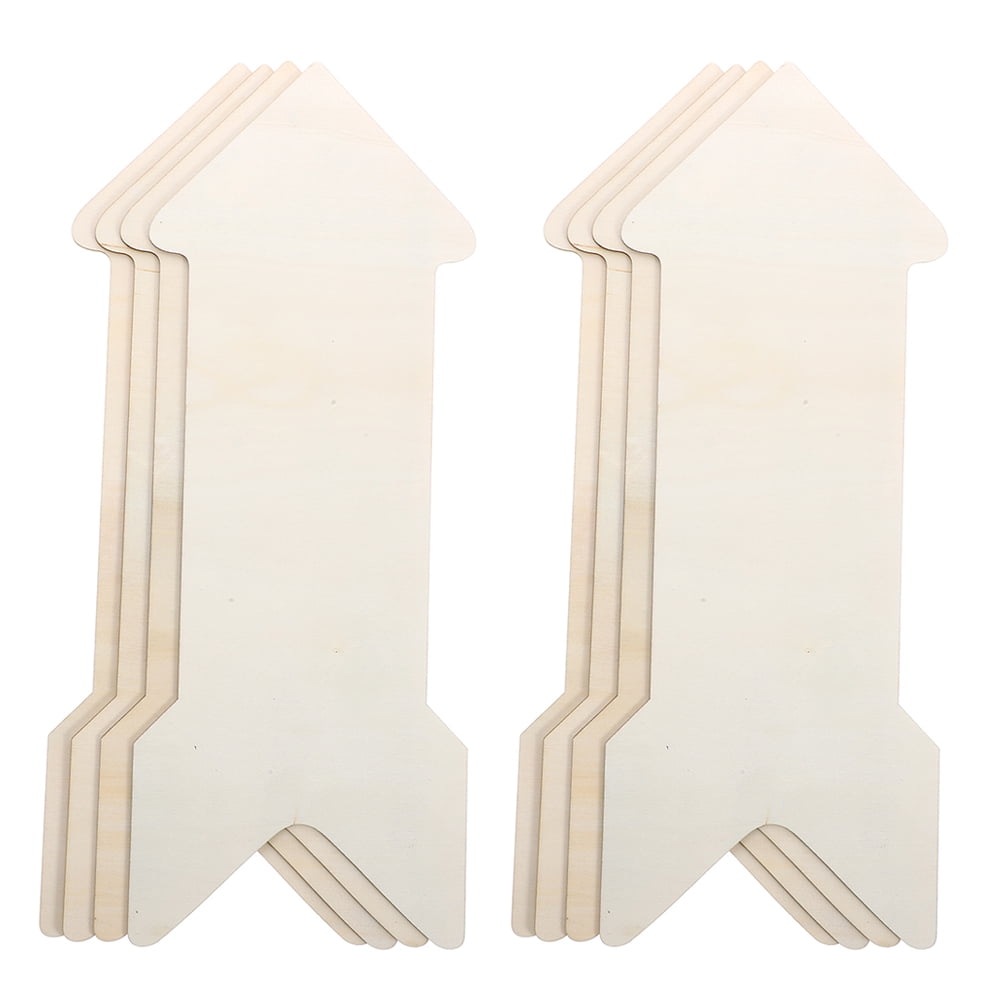 8pcs Unfinished Arrow Signs DIY Wood Arrow Craft Plaque Blank Wood ...