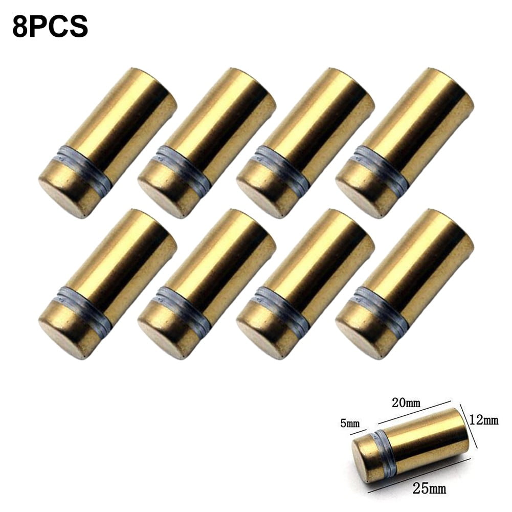 8pcs Wall Mount Standoff Screw Gold Stainless Steel Nails Home Sig ...