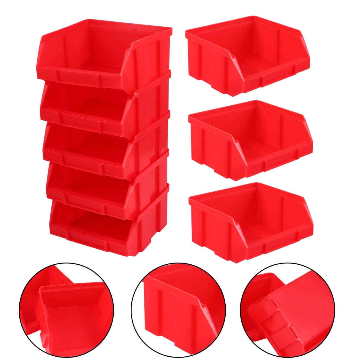 8pcs Warehouse Storage Bins Stackable Storage Bins Warehouse Parts ...