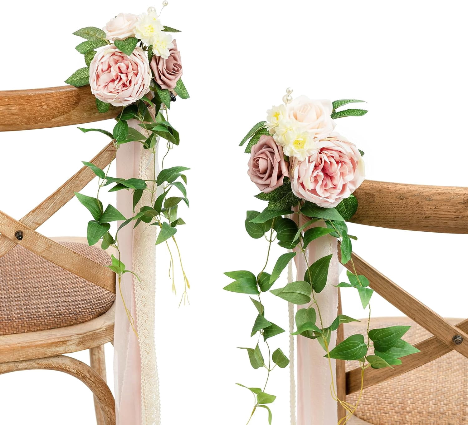 8pcs Wedding Aisle Pew Flowers Chair Decorations Artificial Flowers ...