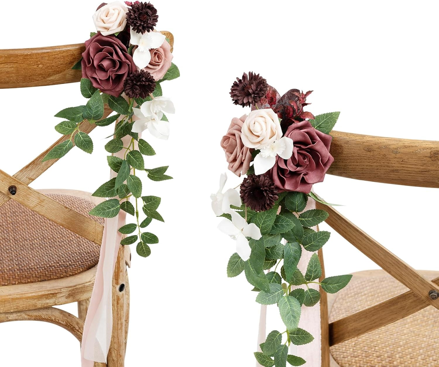 8pcs Wedding Artificial Aisle Pew Flowers Chair Decorations ...
