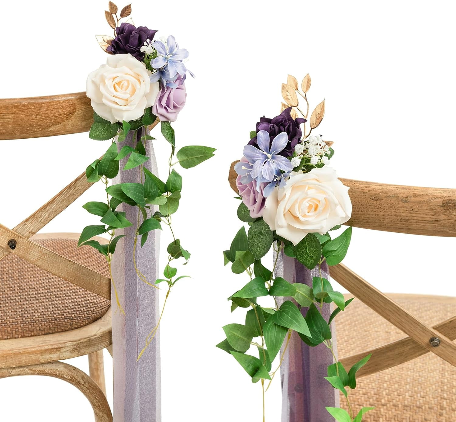 8pcs Wedding Artificial Aisle Pew Flowers Chair Decorations ...