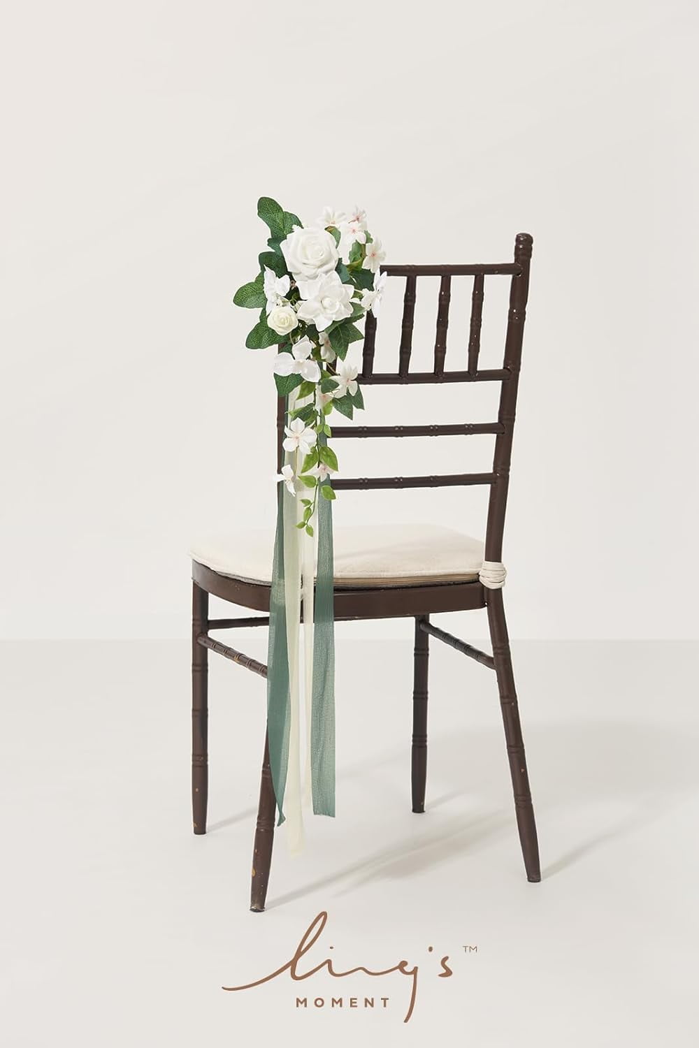 8pcs Wedding Artificial Aisle Pew Flowers Chair Decorations White ...