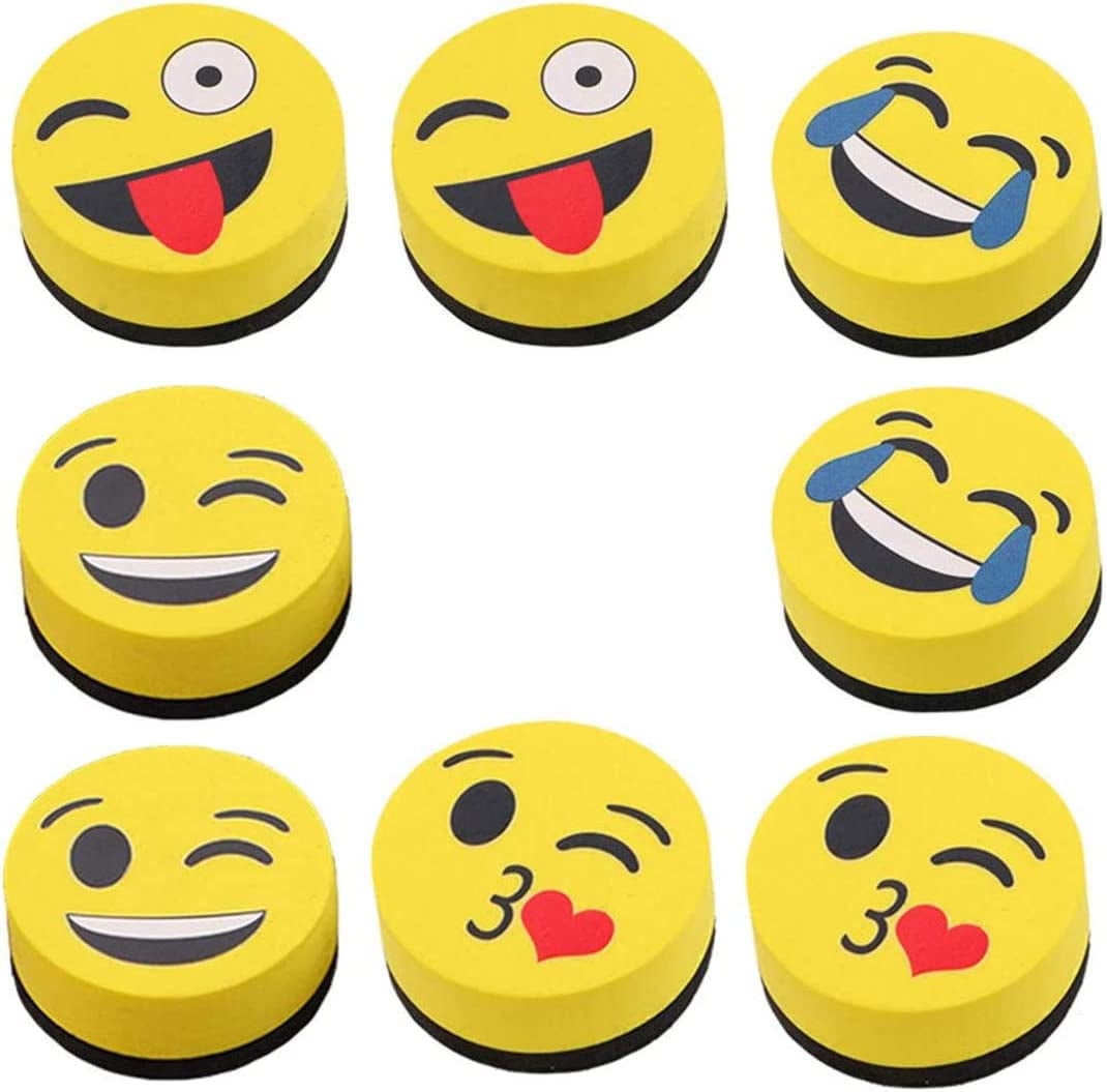 8pcs Whiteboard Eraser, Smiley Magnetic Dry Erase Eraser, Cute Emoji ...