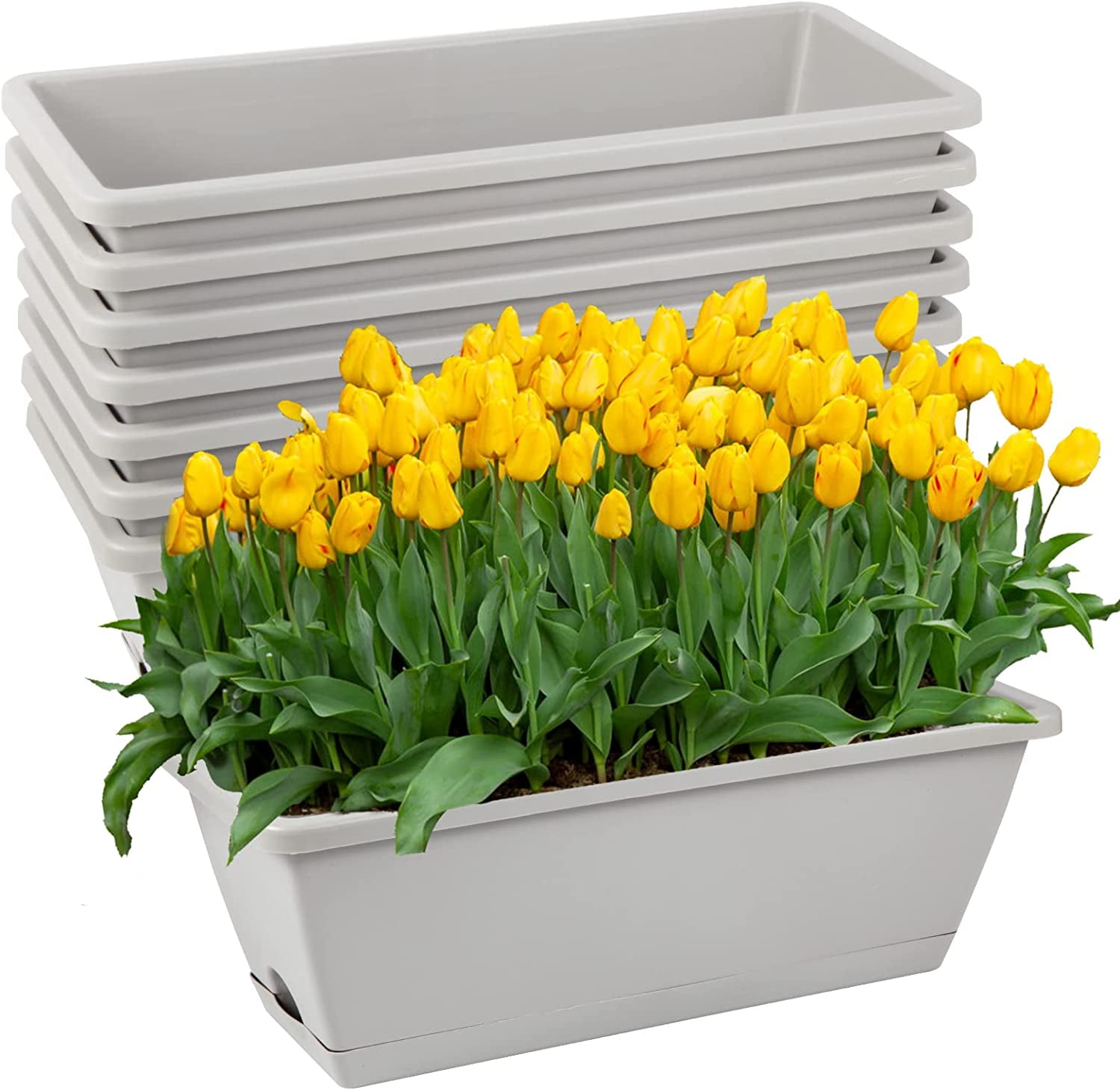 8pcs Window Box Planter, 17 Inches Flower Window Boxes, Rectangle ...