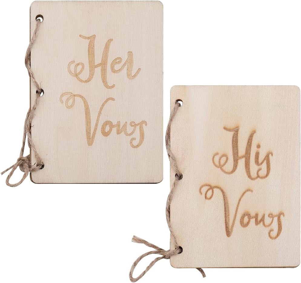 8pcs Wooden Greeting Cards Wedding Vow Books Officiant Wedding Day Card ...