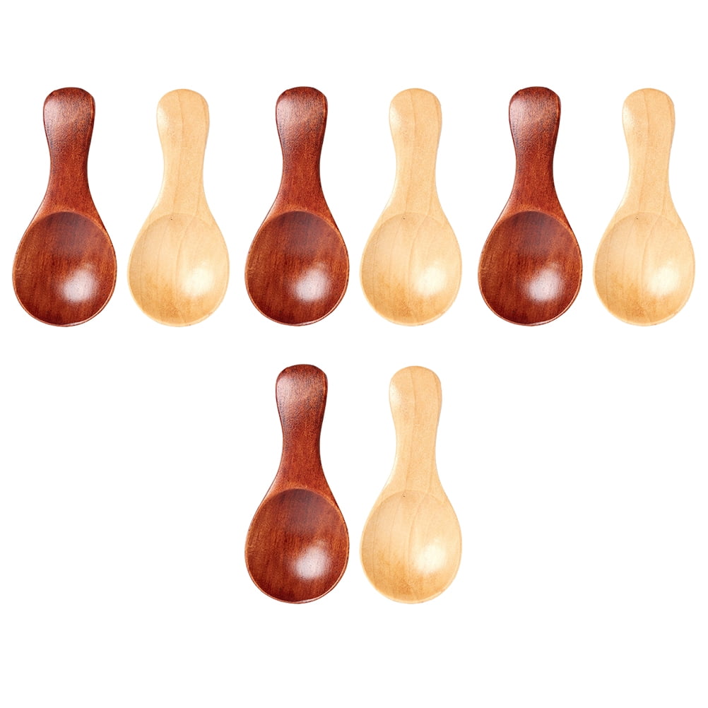 8pcs Wooden Spoons Mini Condiments Spoons Baby Solid Wood Honey ...