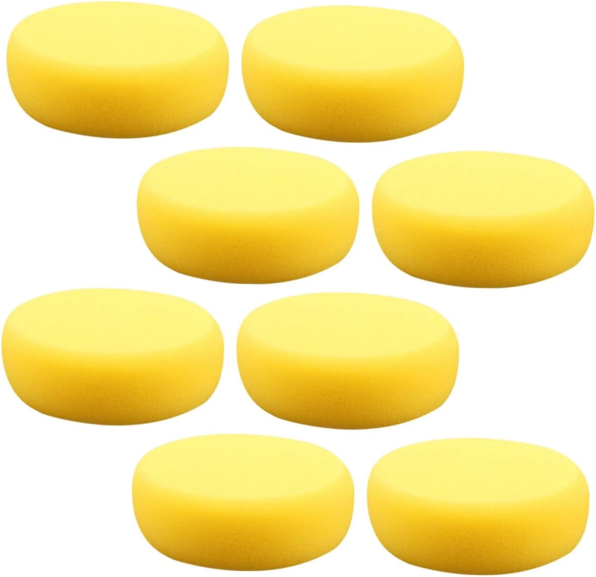 8pcs Yellow Round Cake Sponge Watercolor Foam Brush Pottery Clay Sponge ...