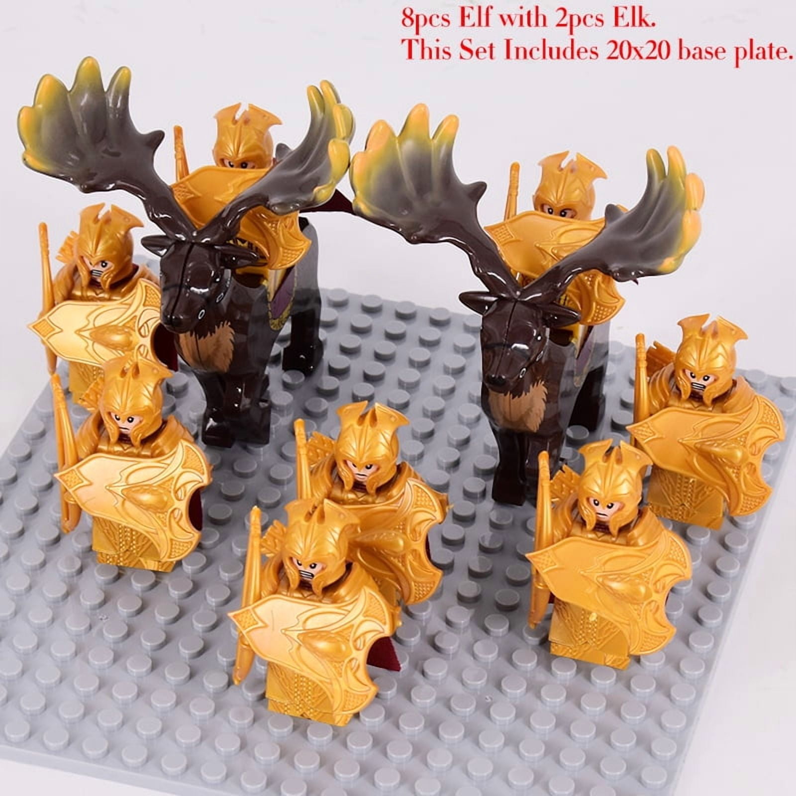 8pcs/lot The Elves Soldier Orcs Army Figures LOTR Armor Guard Warrior ...