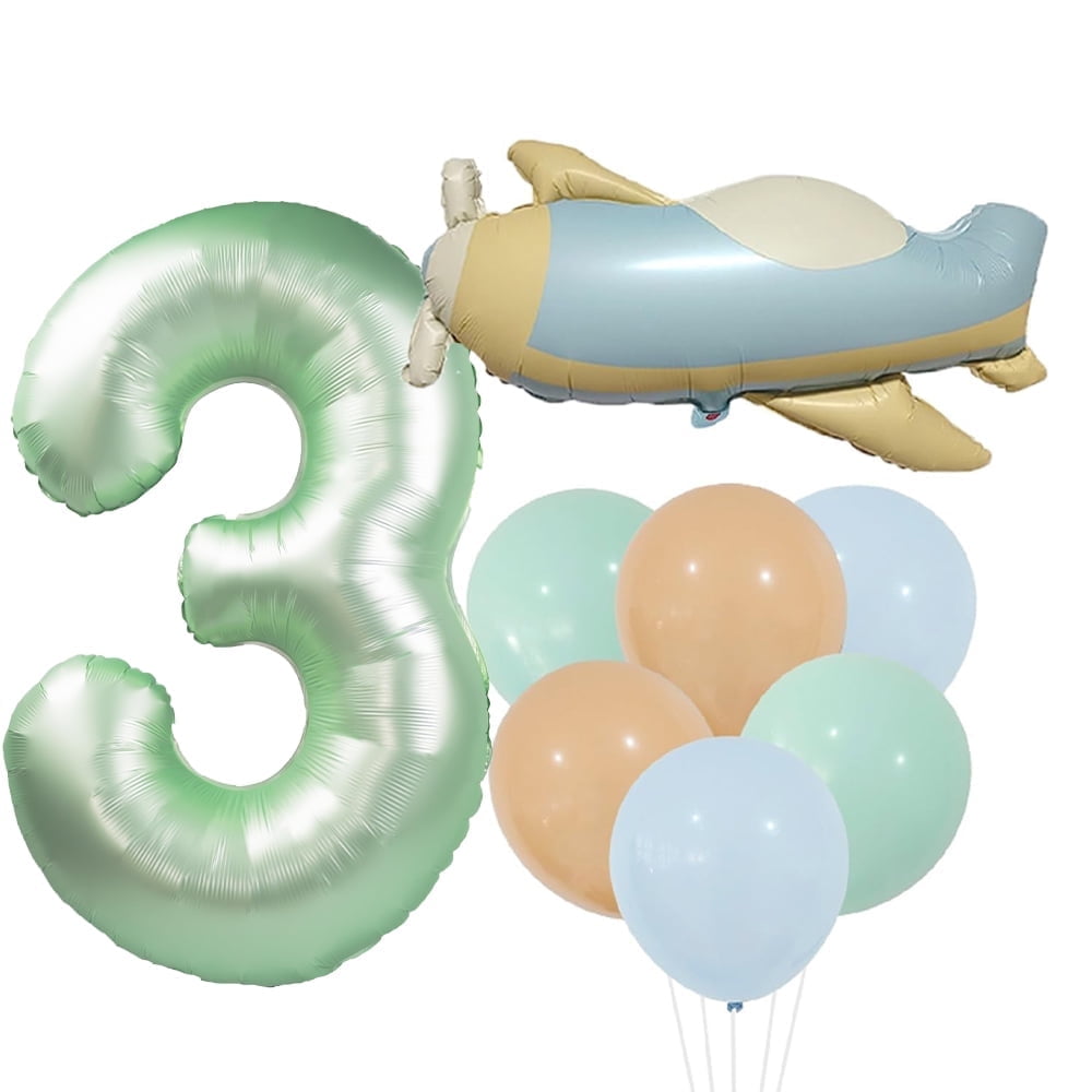 8pcs retro car fighter jet balloon 3airplane foil party decoration ...