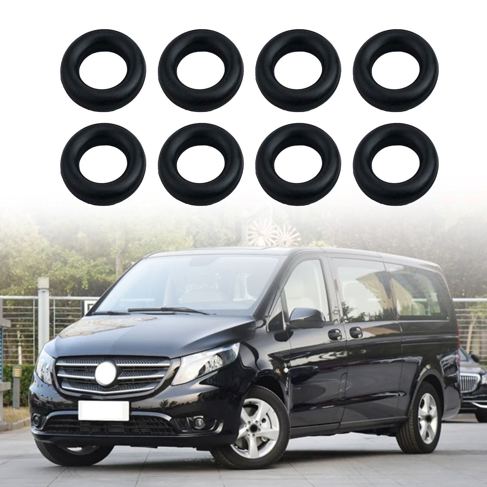 8pcs/set Car Middle Door Abnormal Noise Elimination Rubber Ring Mute ...