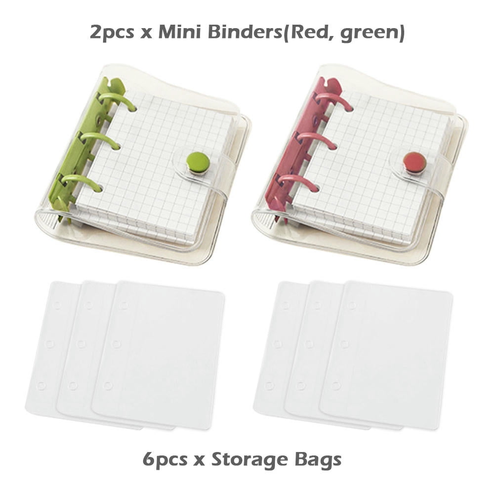 8pcs/set Multifunctional 3 Ring Clear Personal Planner With Inner Paper ...